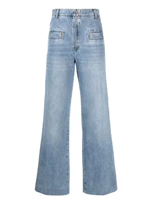 Sandro High-waisted Wide-leg Jeans - Blue