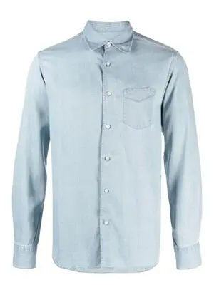 Officine Générale Button-up Lyocell Shirt - Blue