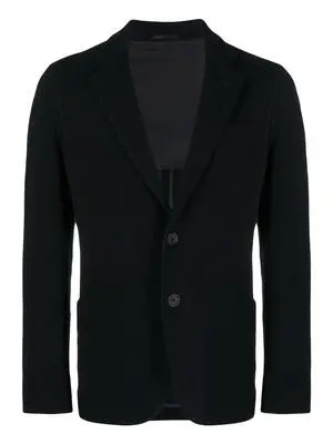 Giorgio Armani Single-breasted Herringbone Blazer - Blue