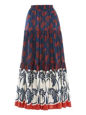 La DoubleJ Floral-print Maxi Skirt - Blue