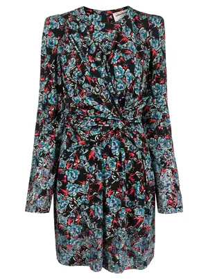Zadig&Voltaire Radar Floral-print Embellished Silk Minidress - Black