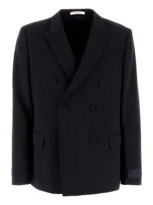 Valentino Garavani Wool Double-breasted Blazer - Blue