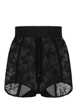 Dolce & Gabbana Lace Detailing High-waist Culotte Briefs - Black