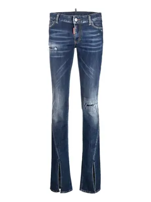 Dsquared2 Distressed Bootcut Jeans - Blue