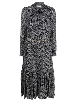 Michael Kors Abstract-print Midi Shirt Dress - White