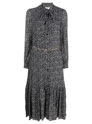 Michael Kors Abstract-print Midi Shirt Dress - White