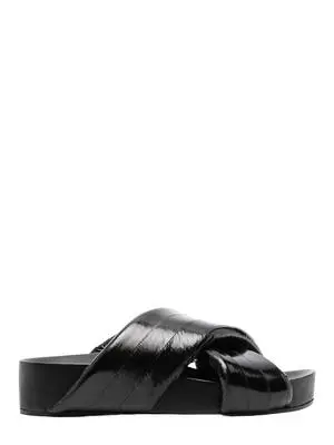 JIL SANDER Jil Sander Crossover-Strap Leather Sandals Black