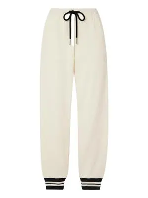 Moncler Striped Cotton-blend Jersey Track Pants - White
