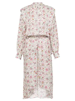 Isabel Marant Lokeya Floral Midi Dress - Beige