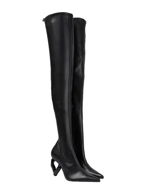 JW Anderson Chain Over-the-knee Leather Boots - Black