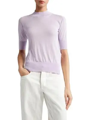 JIL SANDER Jil Sander Seamless Short Sleeve Sweater Lilac Sky