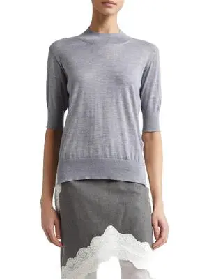 JIL SANDER Jil Sander Seamless Short Sleeve Sweater Pebble