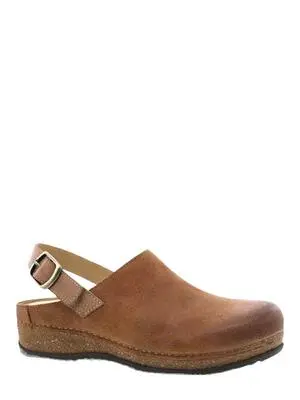 Dansko Merrin Slingback Clogs - Tan Burnished Suede