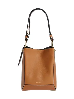Strathberry Midi Lana Leather Bucket Bag - Tan/vanilla