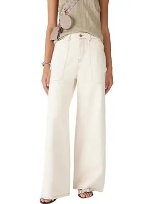 Ba&sh Mallou Wide Leg Jeans - Off White