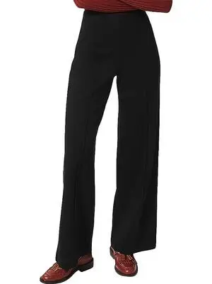 HOBBS LONDON Petites Prim Wide Leg Trousers - Black