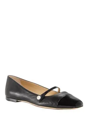 JIMMY CHOO Elisa Cap Toe Ballet Flats Black/black