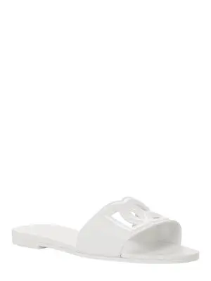 Dolce & Gabbana Logo Pool Slide Sandals - Bianco