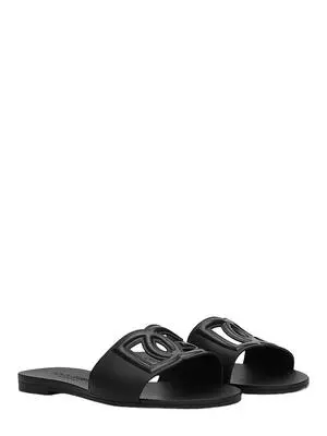 Dolce & Gabbana Logo Pool Slide Sandals - Black