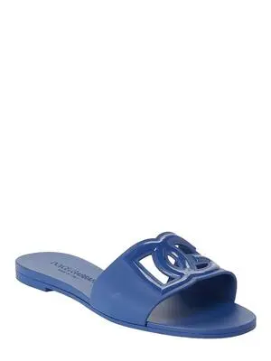 Dolce & Gabbana Logo Pool Slide Sandals Blue