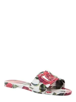 Dolce & Gabbana Logo Pool Slide Sandals Rosa Red/bianco