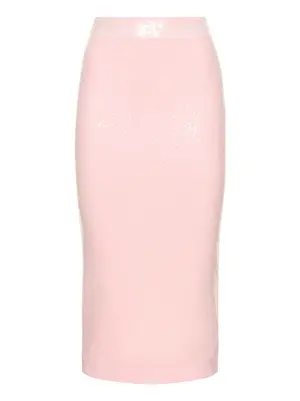 ROTATE BY BIRGER CHRISTENSEN Sequined Midi Pencil Skirt Pink