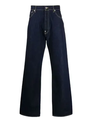 Kenzo Dark-wash Wide-leg Trousers - Blue