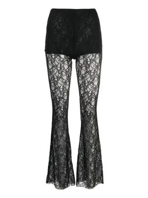Philosophy Di Lorenzo Serafini Floral Lace Flared Trousers - Black