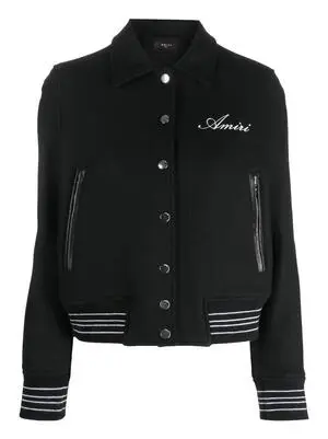 Amiri Logo-embroidered Bomber Jacket - Black