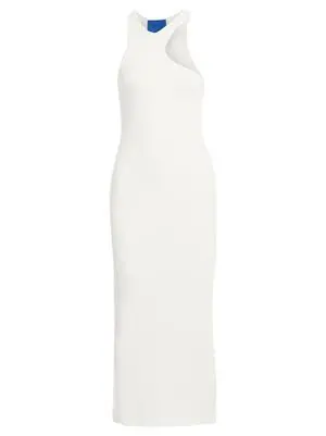 SIMONMILLER Mawga Asymmetric Ribbed Jersey Midi Dress - Ivory