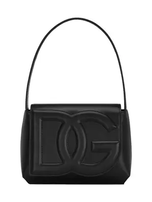 Dolce & Gabbana Logo-embossed Leather Shoulder Bag - Black