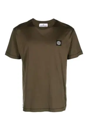 Stone Island Compass-patch Cotton T-shirt - Green