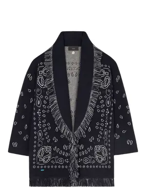 Alanui Bandana Jacquard Cashmere Cardigan - Blue
