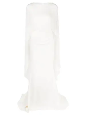Talbot Runhof Mermaid Cape Gown - White