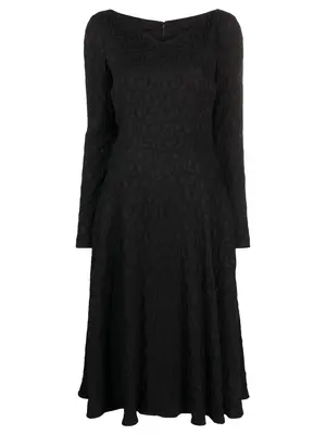 Talbot Runhof Gozo2 Jacquard Midi Dress - Black