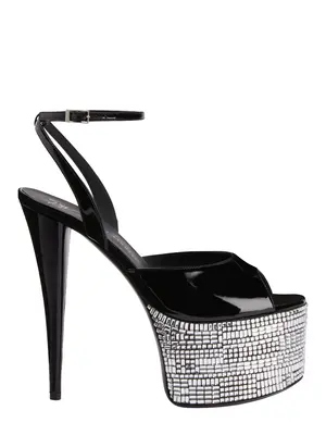 GIUSEPPE ZANOTTI 150mm Gz Aida Platform Sandals - Black