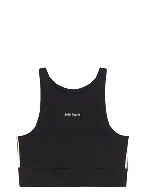 Palm Angels Logo-print Crop Top - Black
