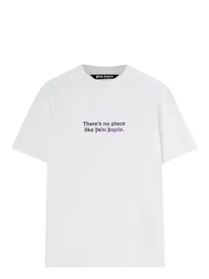 Palm Angels No Place Slogan-print Cotton T-shirt - White