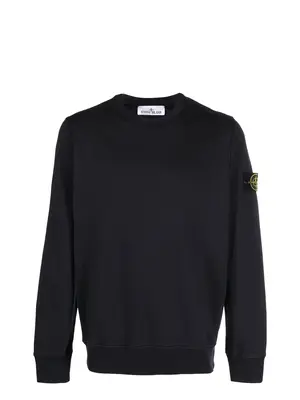 Stone Island Compass-patch Crew-neck Sweatshirt - Blue