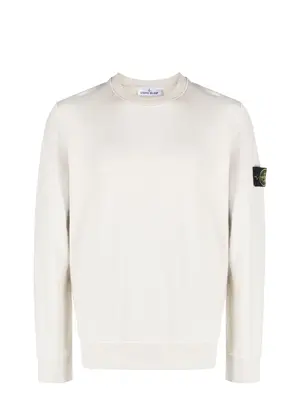 Stone Island Compass-patch Crew-neck Sweatshirt - Neutrals