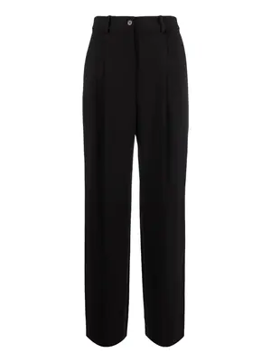 Calvin Klein Mid-rise Wide-leg Trousers - Black