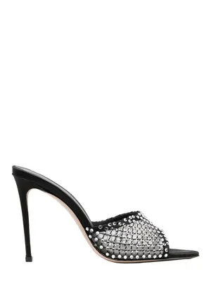LE SILLA 100mm Gilda Crystal-embellished Sandals - Black