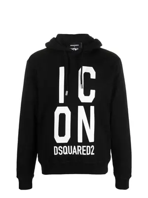 Dsquared2 Icon-print Cotton Hoodie - Black