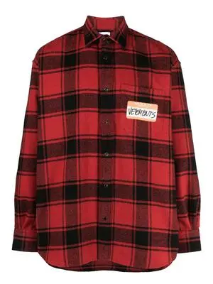 Vetements Hello My Name Is Cotton Shirt - Red