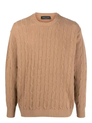 ROBERTO COLLINA Cable-knit Jumper - Neutrals