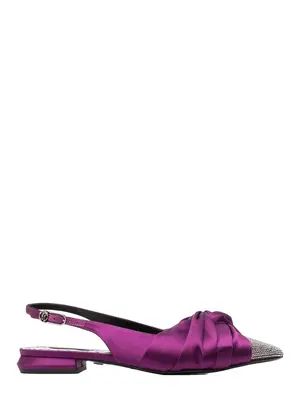 Roberto Cavalli Knot-detail Slingback Ballerinas - Purple