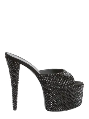 GIUSEPPE ZANOTTI 150mm Crystal-embellished Platform Sandals - Black