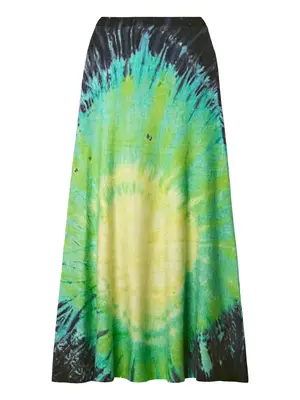 Gabriela Hearst Tie-dyed Cashmere Midi Skirt - Multi