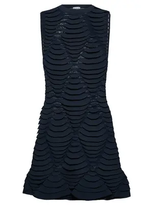Alaïa Snake-effect Knit Mini Dress - Blue