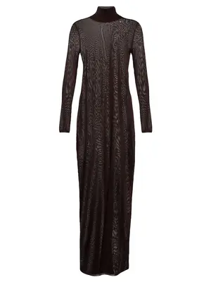 Alaïa High-neck Knit Maxi Dress - Black